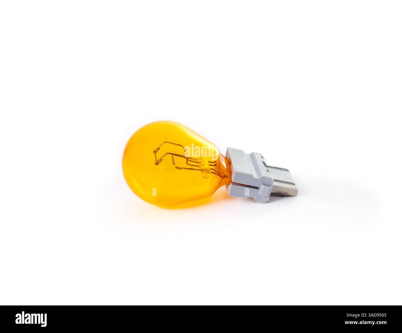 Old light bulb for front turn signal light in cars. Amber or yellow ...