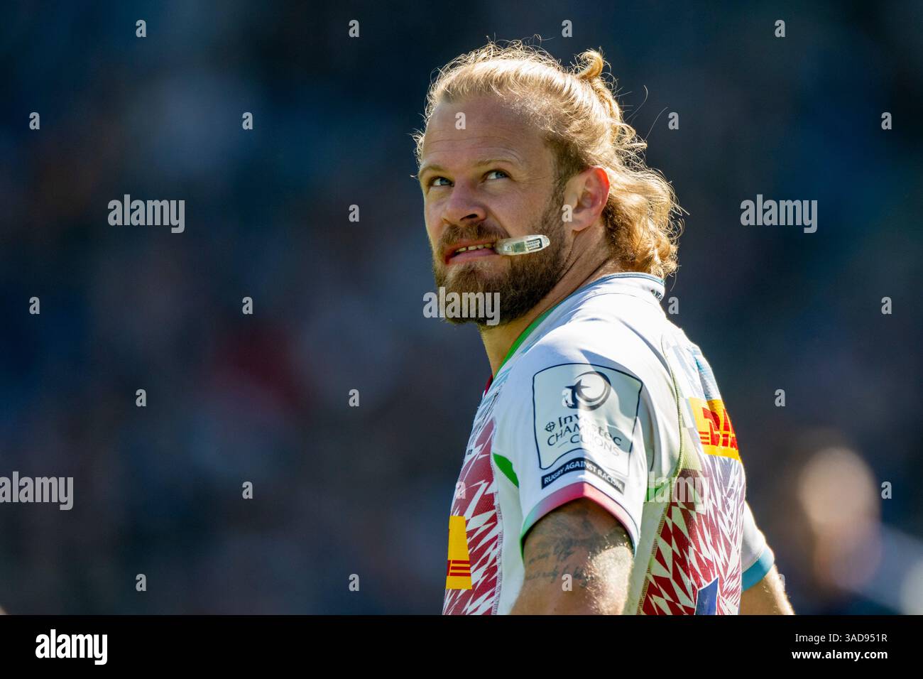 Dublin, Ireland. 05th Apr, 2025. Tyrone Green of Harlequins during the ...
