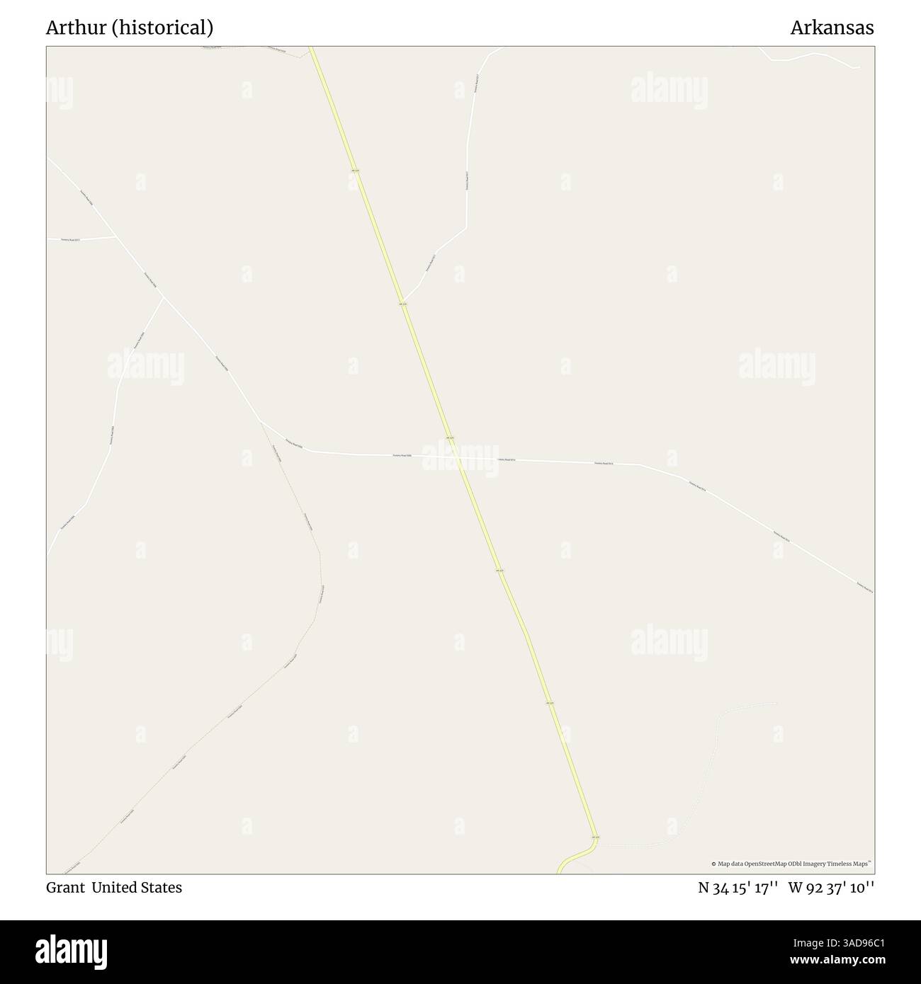 Arthur (historical), Grant, United States, Arkansas, N 34 15' 17'', W ...