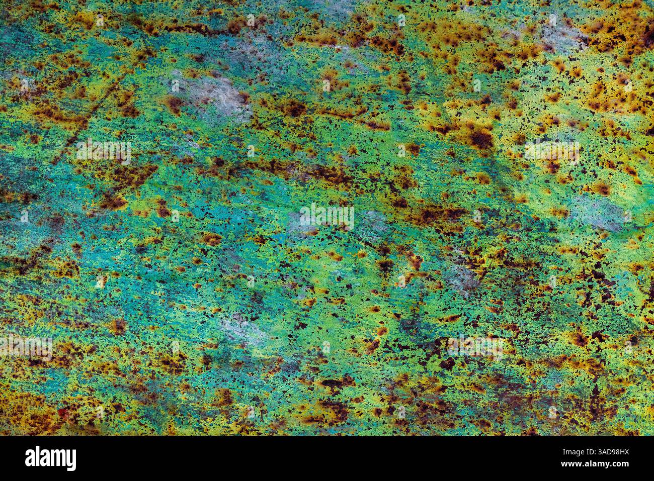 Mottled Rust and Greenish-Teal Metal Texture Stock Photo - Alamy