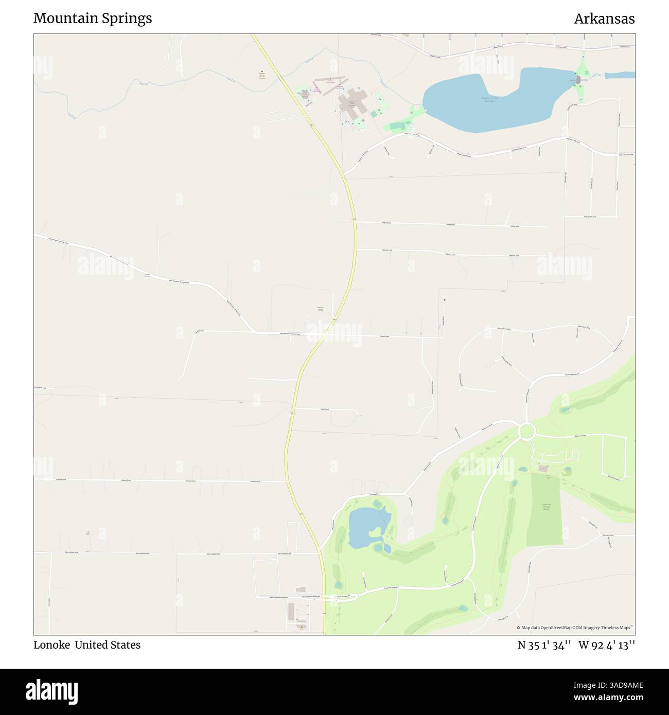 Mountain Springs, Lonoke, United States, Arkansas, N 35 1' 34'', W 92 4 ...