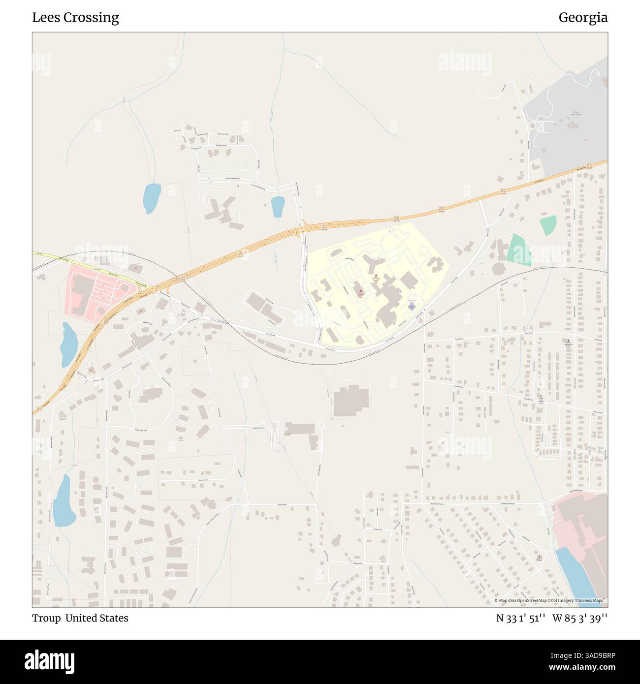 Lees Crossing, Troup, United States, Georgia, N 33 1' 51'', W 85 3' 39 ...