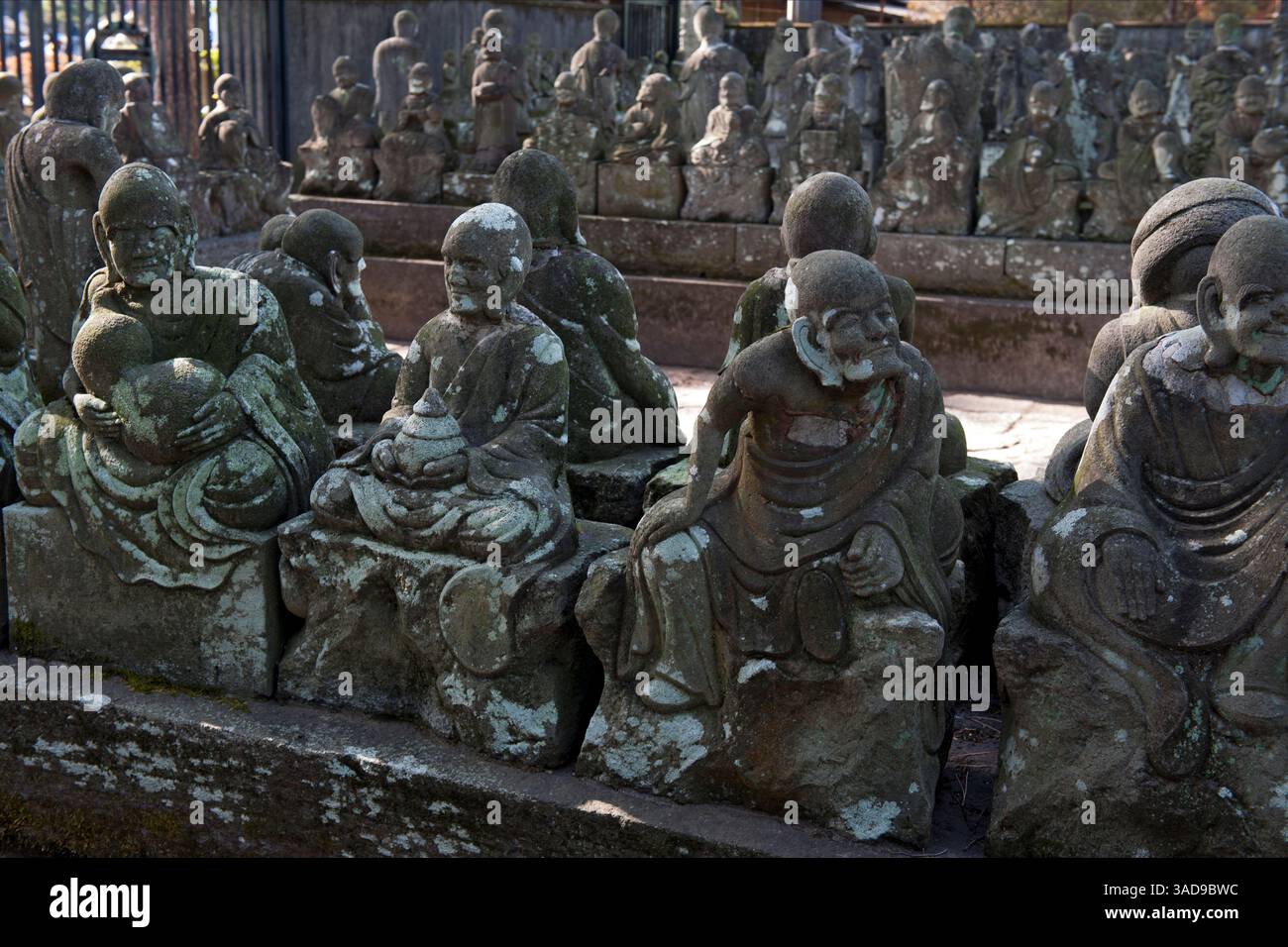 Gohyaku Rakan (500 Rakan) statues of disciples of Buddha each with a ...