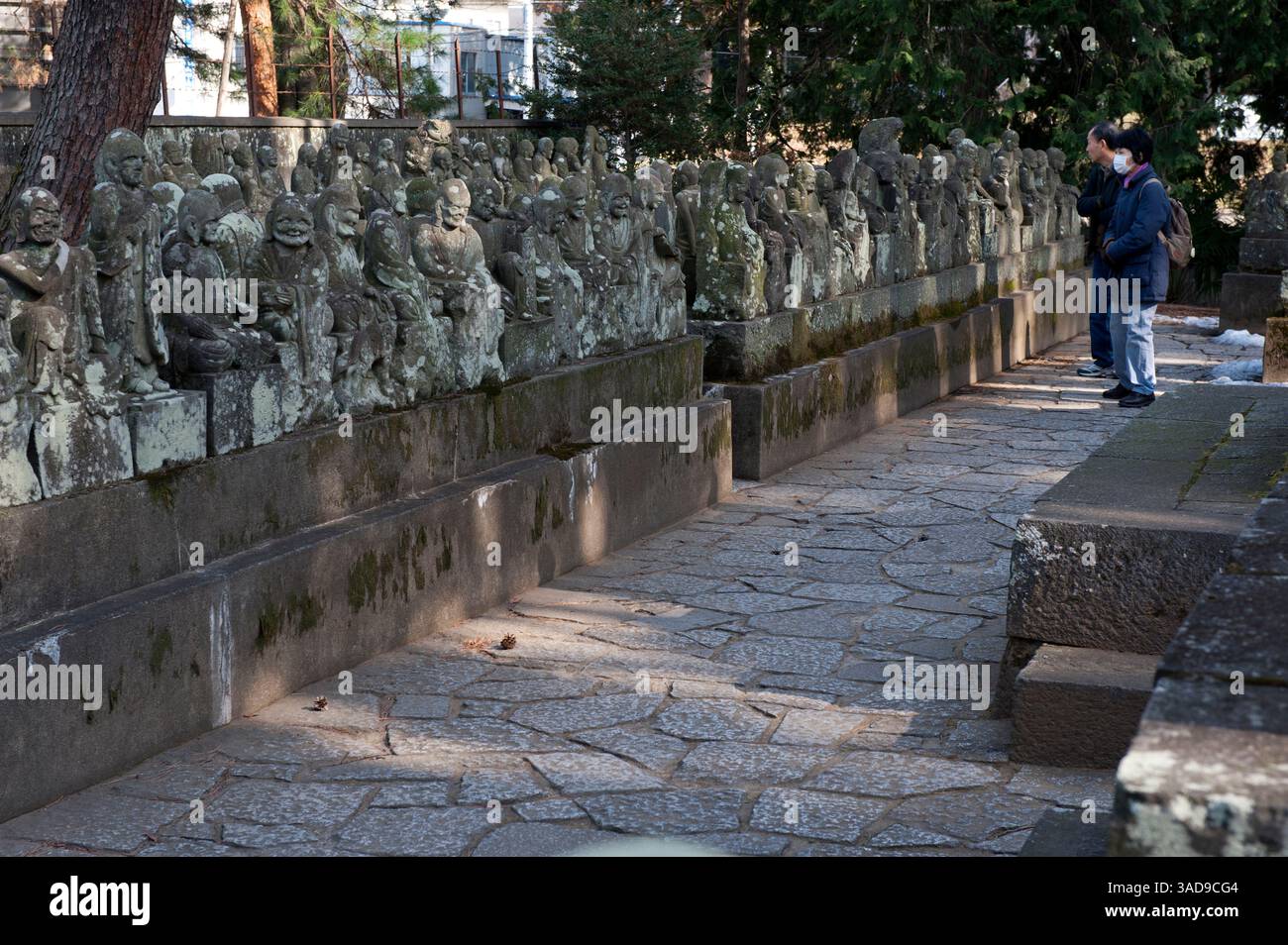 Gohyaku Rakan (500 Rakan) statues of disciples of Buddha each with a ...