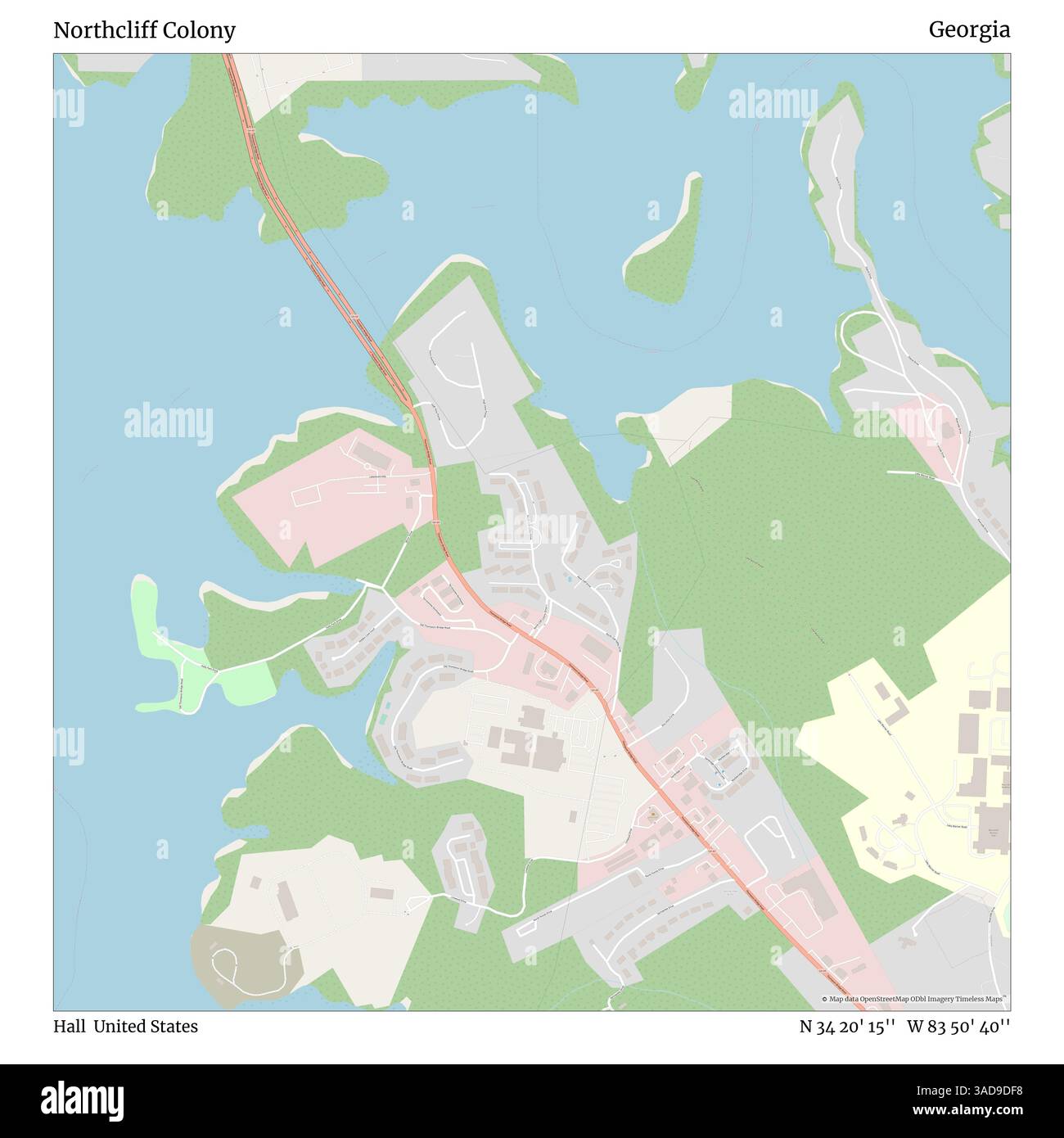 Northcliff Colony, Hall, United States, Georgia, N 34 20' 15'', W 83 50 ...