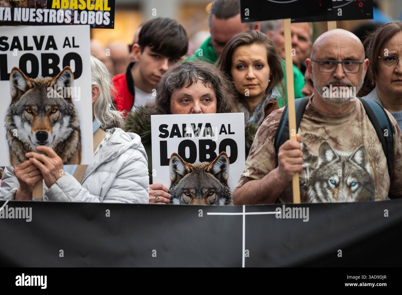 People protesting against wolf hunting. Animalist Party With the ...