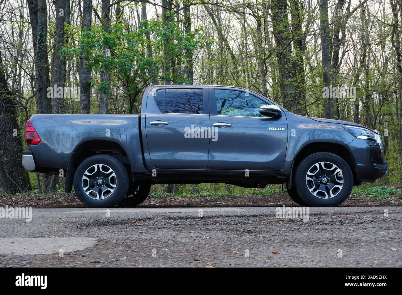Bucharest, Romania – March 30, 2025: Closeup side view of Toyota Hilux ...