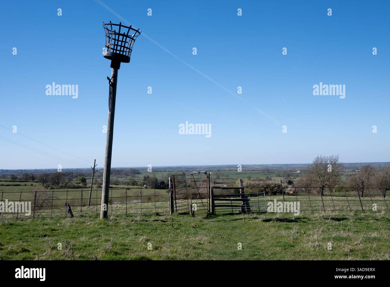 Beacon on the pathway near Upper Shuckburgh Church, Warwickshire ...