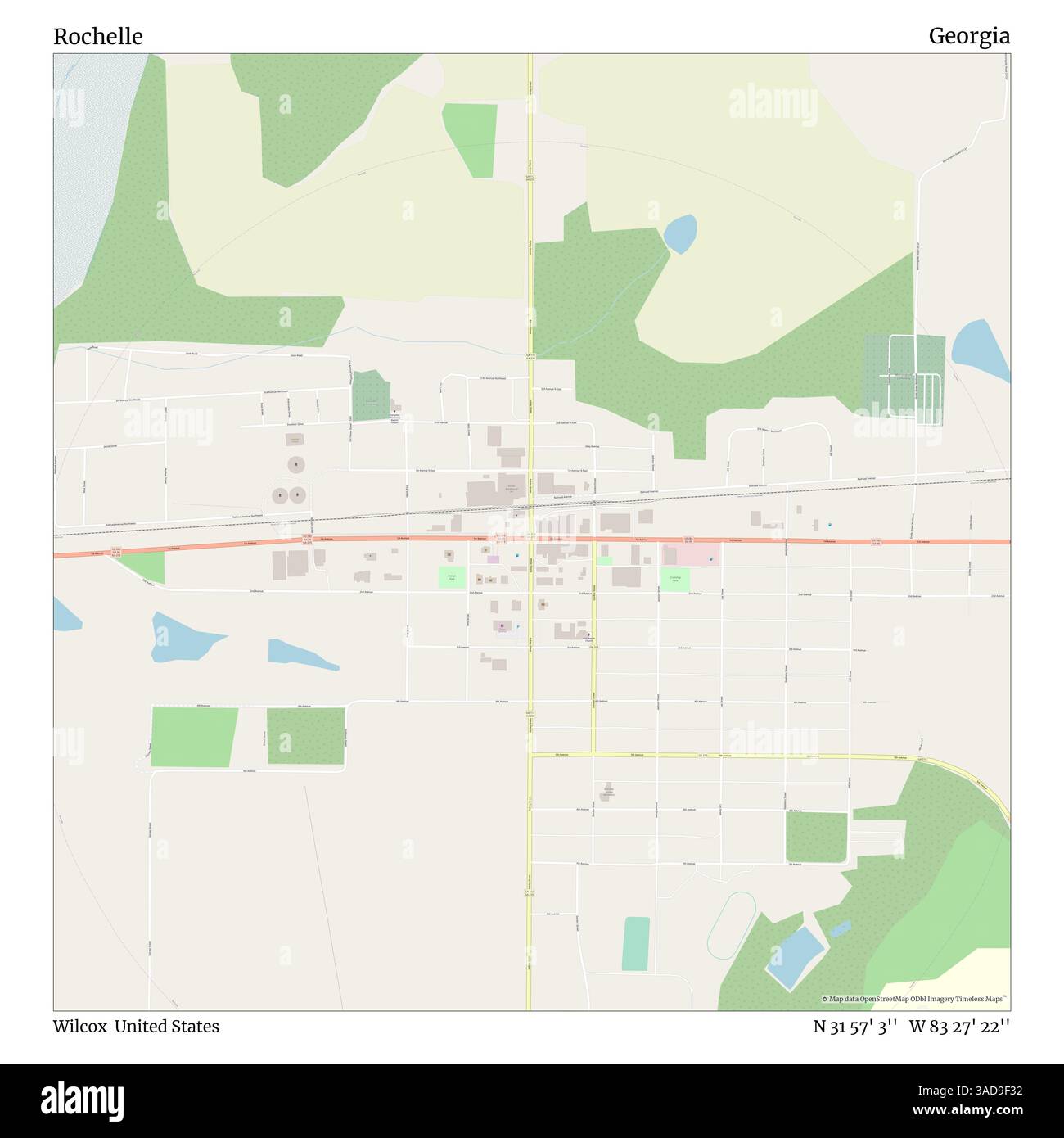 Rochelle georgia map hi-res stock photography and images - Alamy