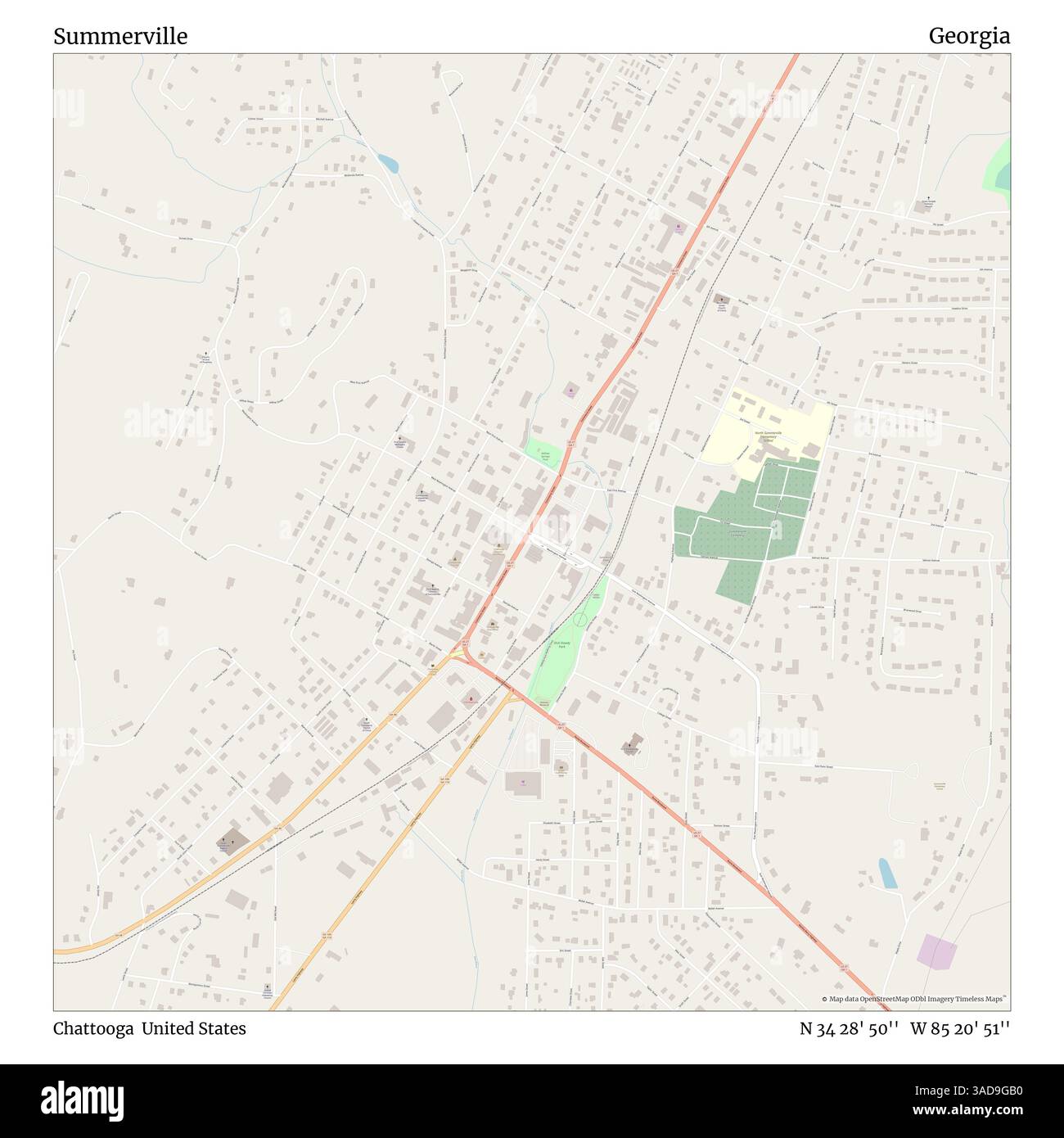 Summerville, Chattooga, United States, Georgia, N 34 28' 50'', W 85 20 ...