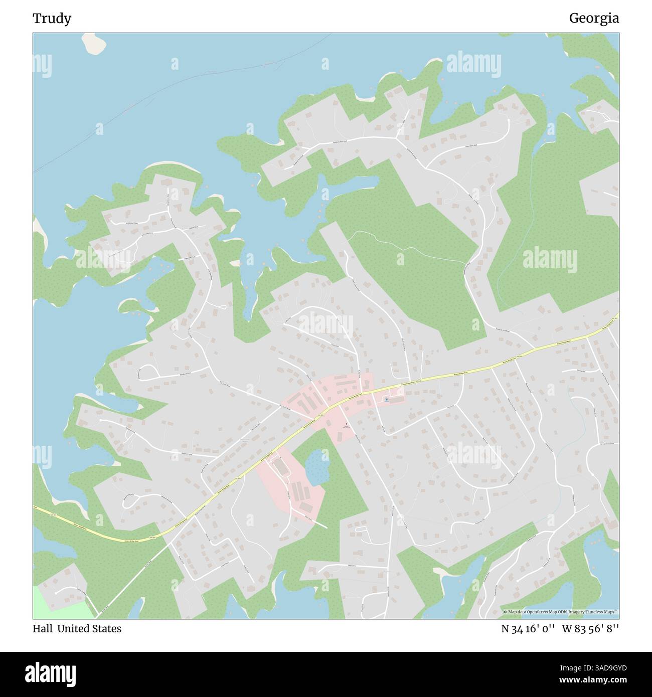 Trudy, Hall, United States, Georgia, N 34 16' 0'', W 83 56' 8'', map ...