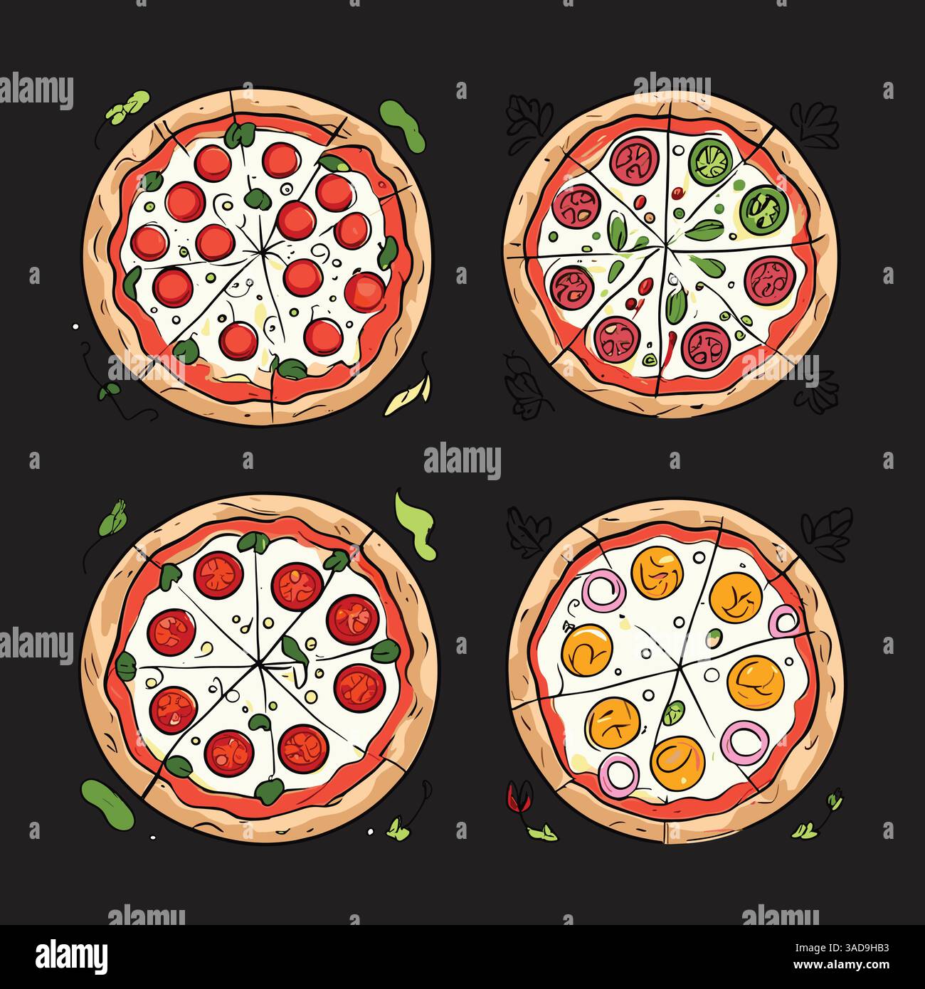 Meat and greens Stock Vector Images - Alamy