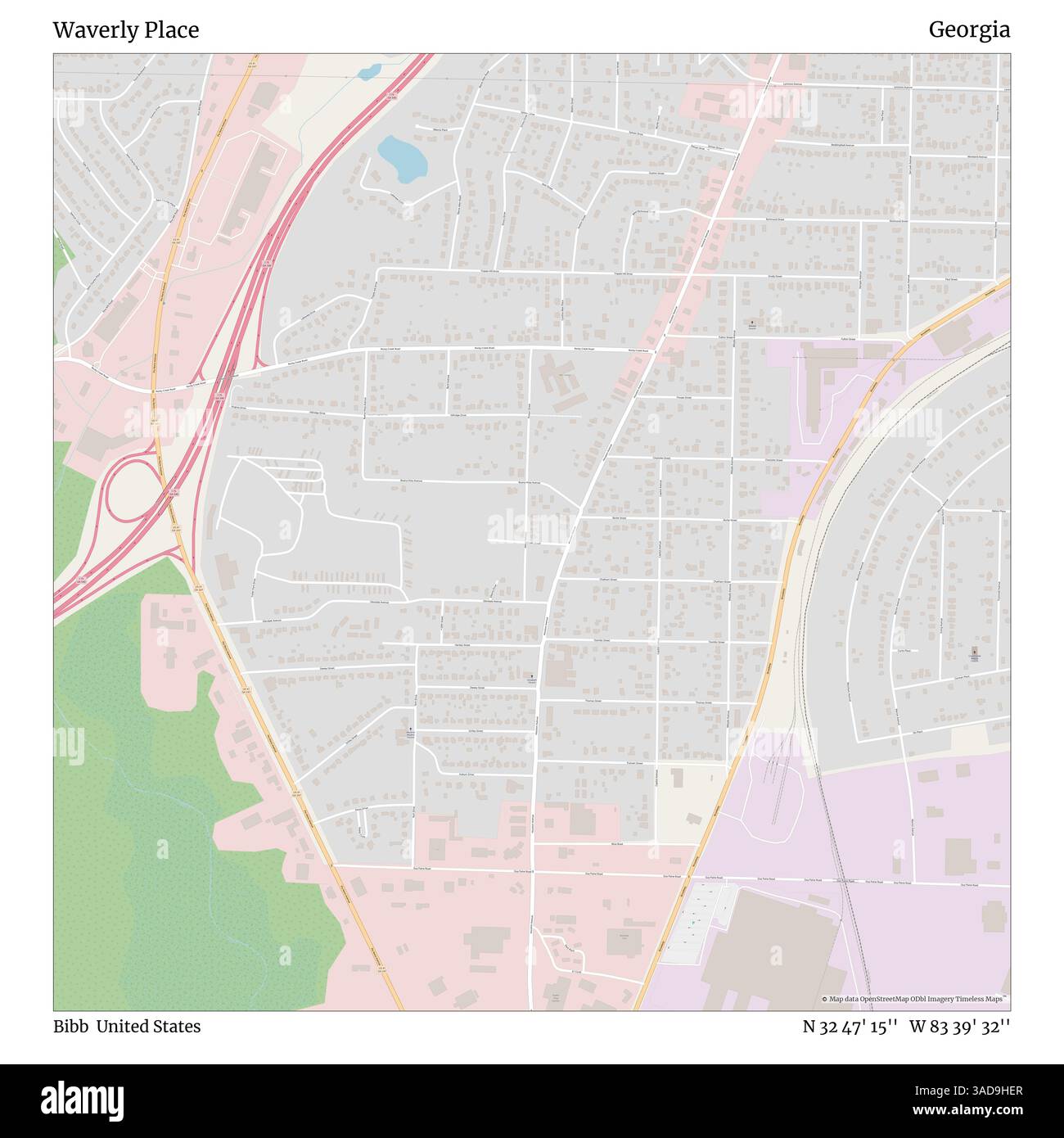 Waverly Place, Bibb, United States, Georgia, N 32 47' 15'', W 83 39' 32 ...