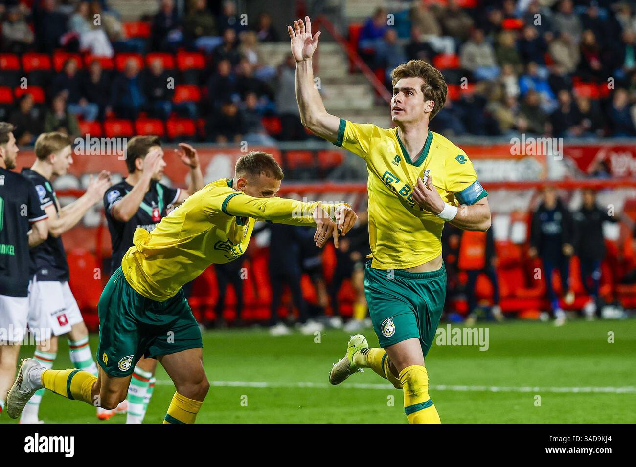 ENSCHEDE - Rodrigo Guth of Fortuna Sittard cheers after scoring 1-1 ...