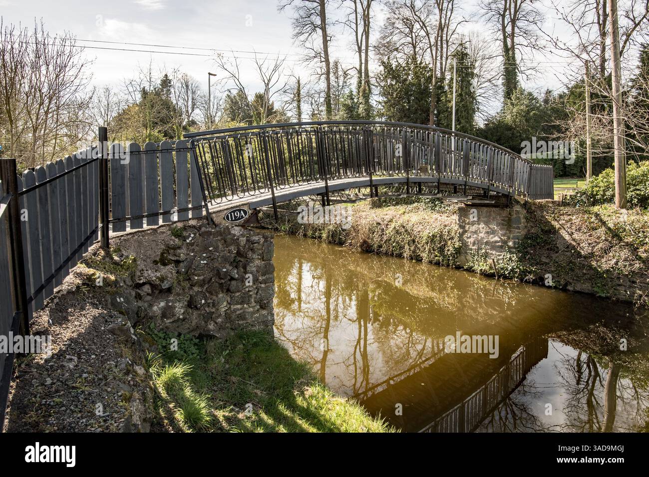 Footbridge that crosses the water at Welshpool just above a couple pf ...