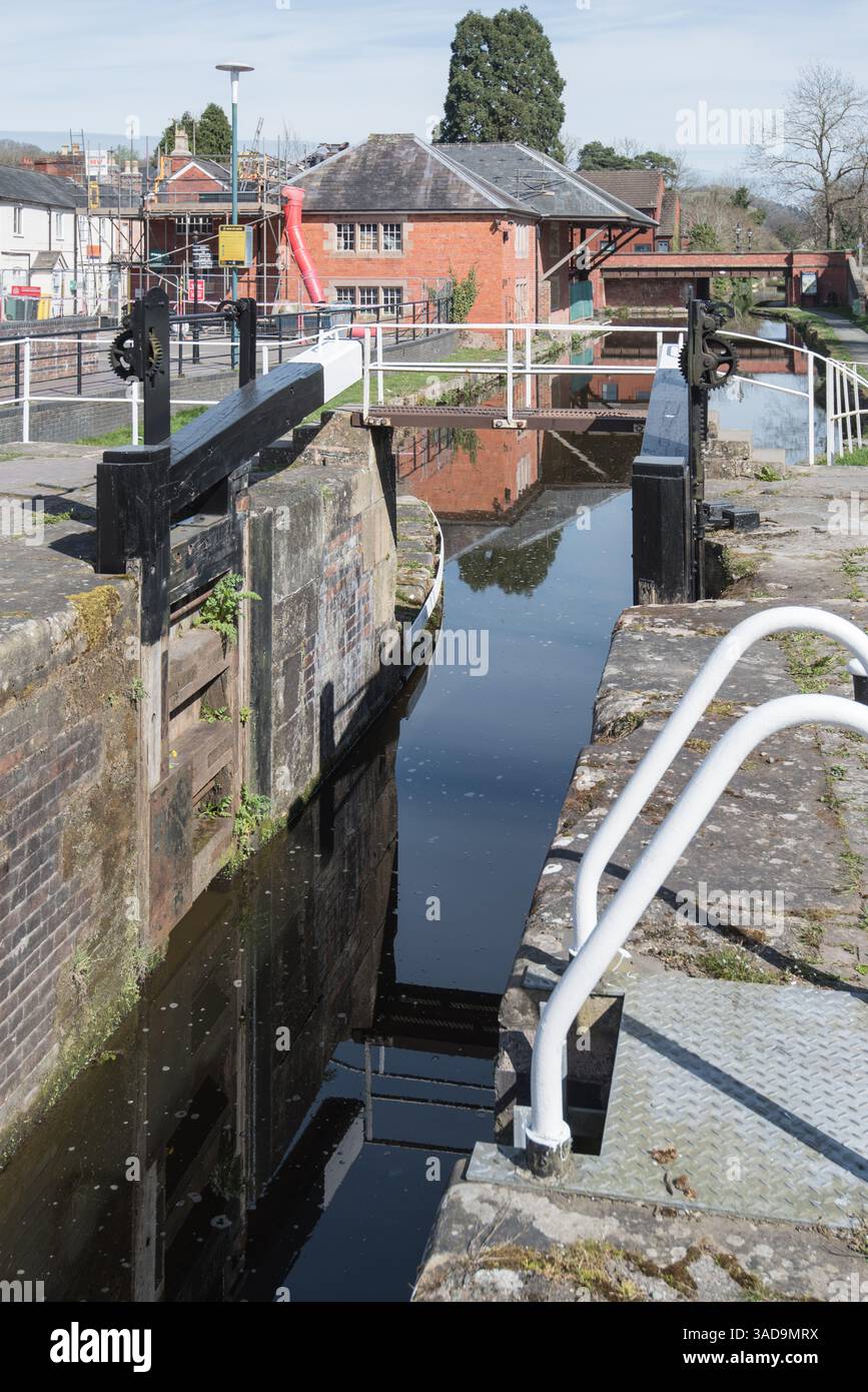 Lock system on waterway at welshpool hi-res stock photography and ...
