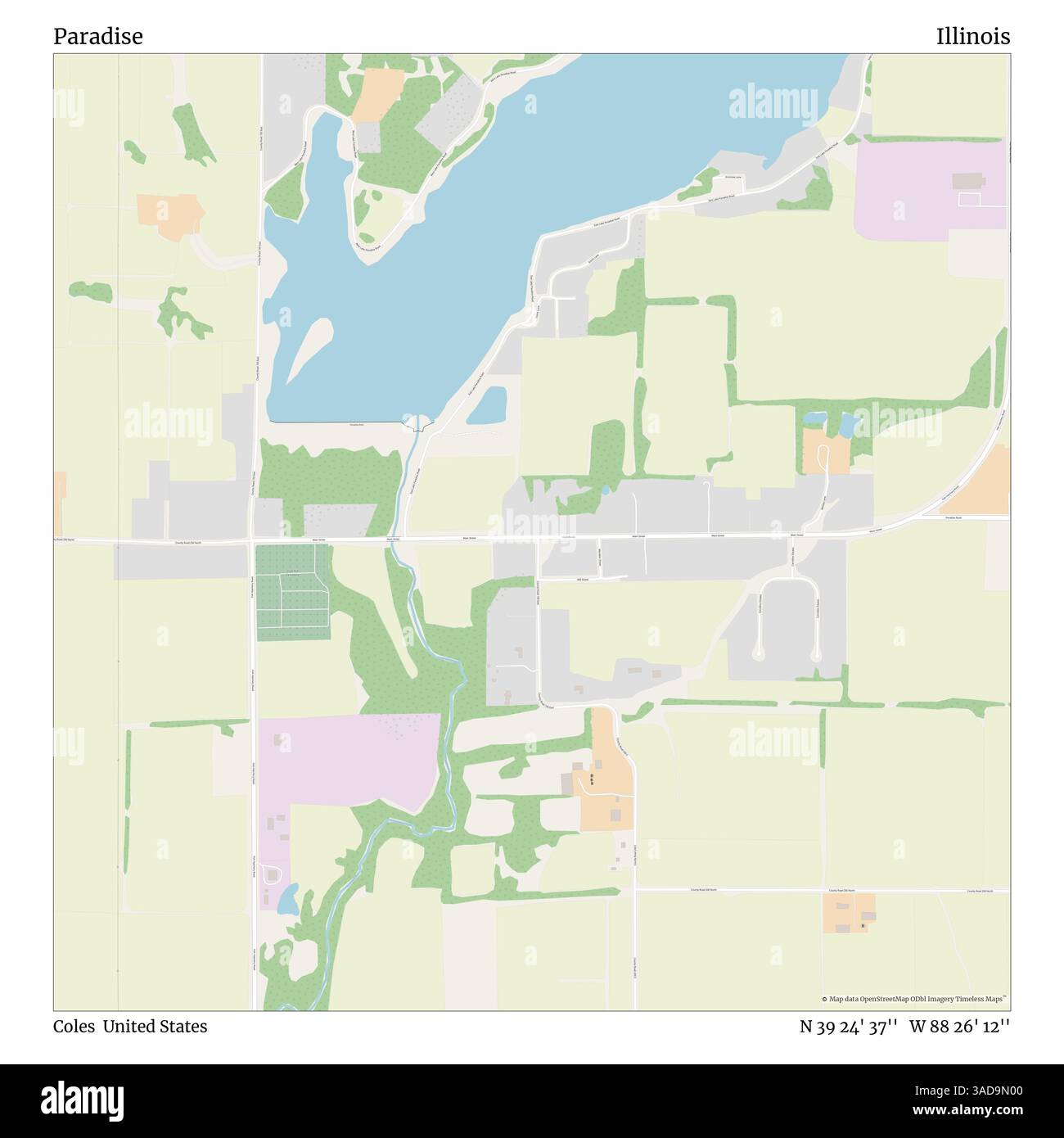 Paradise, Coles, United States, Illinois, N 39 24' 37'', W 88 26' 12 ...