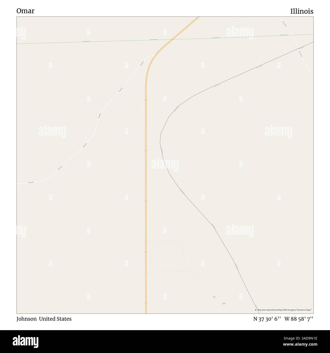 Omar, Johnson, United States, Illinois, N 37 30' 6'', W 88 58' 7'', map ...
