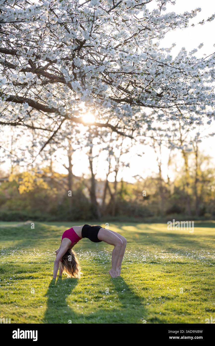 Woman practicing mindful yoga hi-res stock photography and images - Alamy
