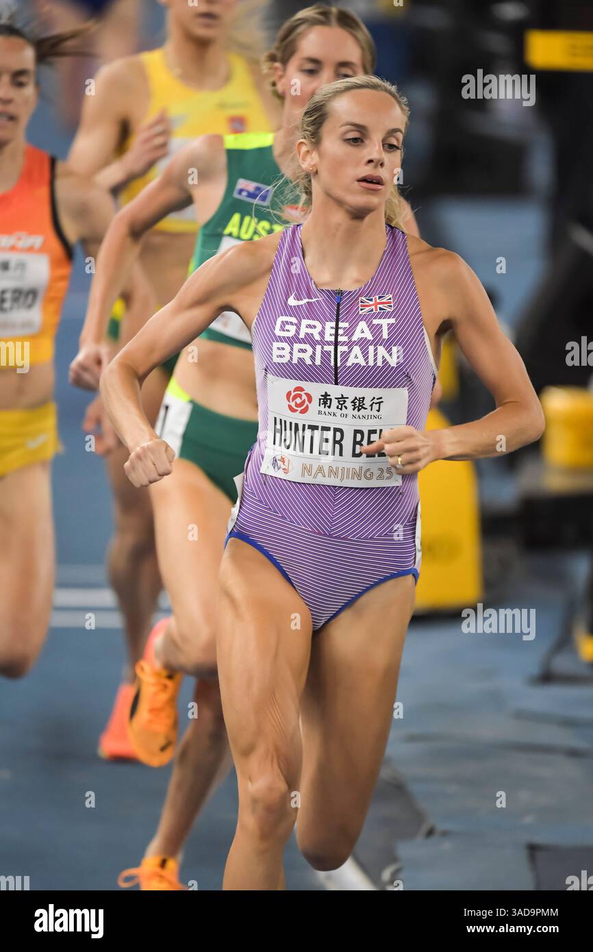 Georgia Hunter Bell of Great Britain competing in heat 2 of the 1500m ...