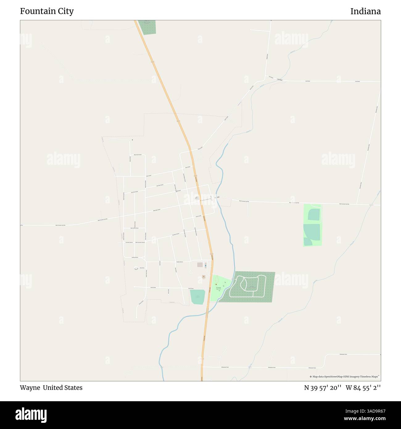 Fountain City, Wayne, United States, Indiana, N 39 57' 20'', W 84 55' 2 ...