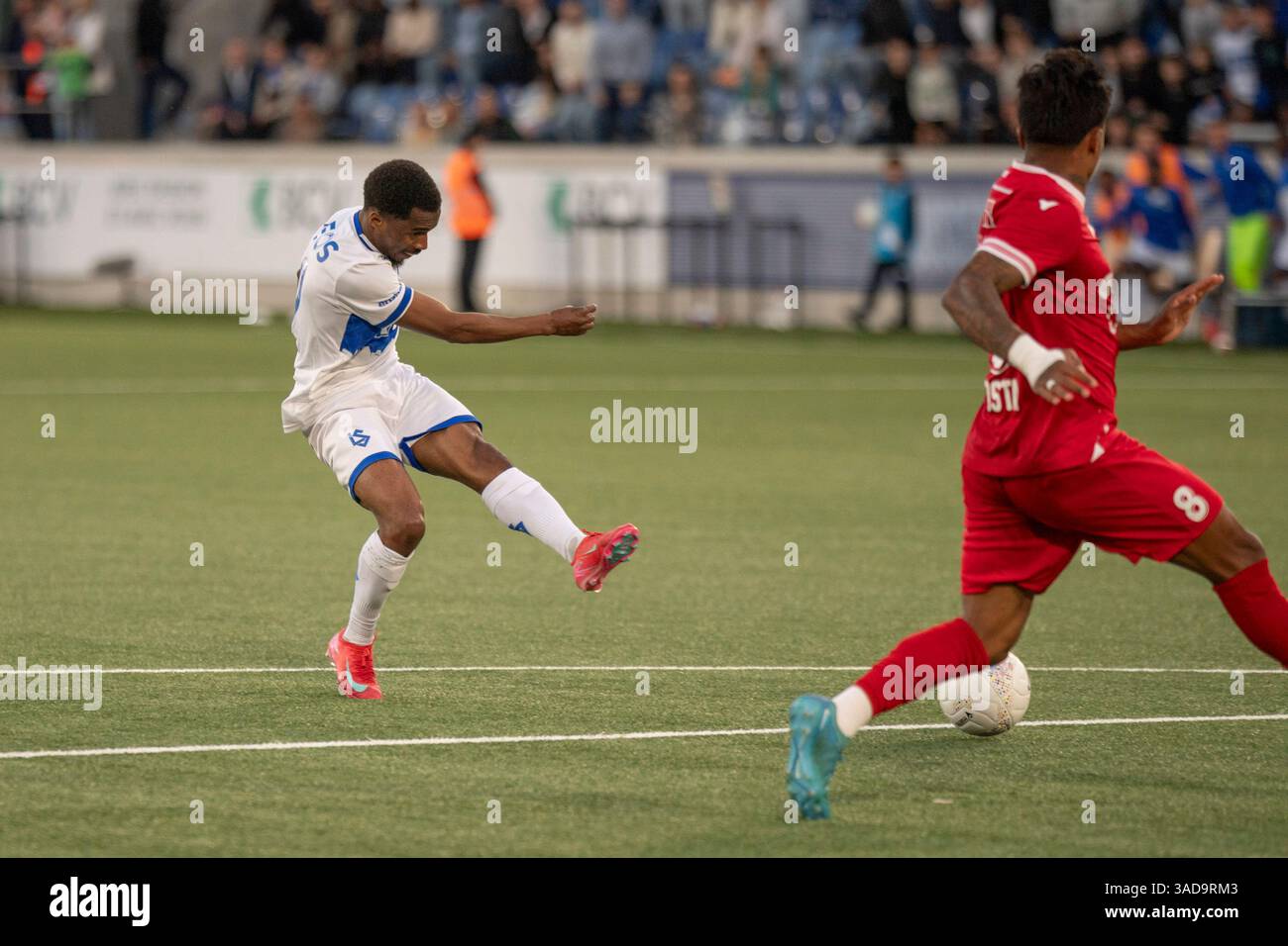 Lausanne, Switzerland. 5th Apr, 2025. Teddy Okou (forward) of FC ...