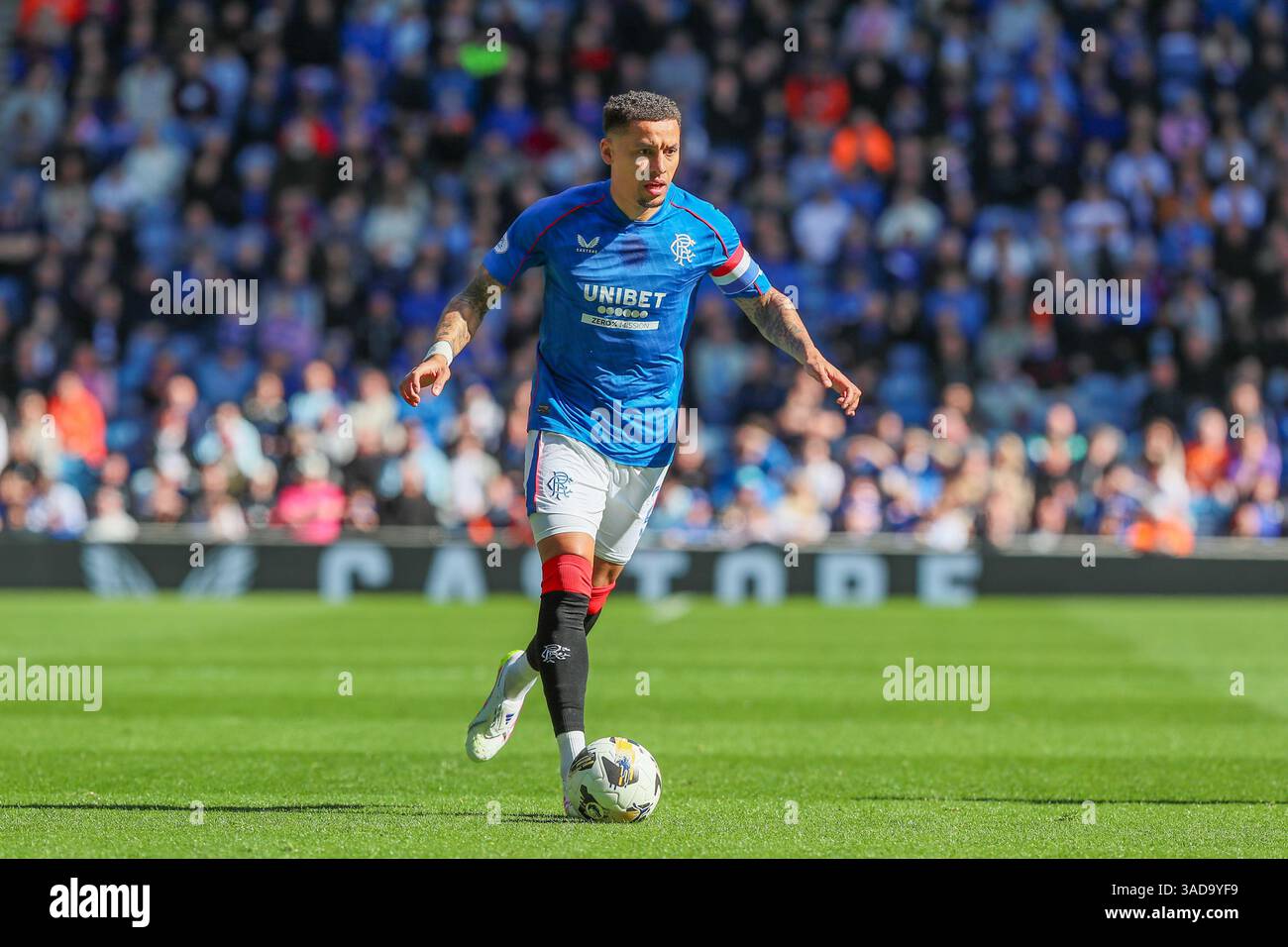 05 April 2025. Glasgow, Uk. Rangers FC played Hibernian FC at Ibrox ...