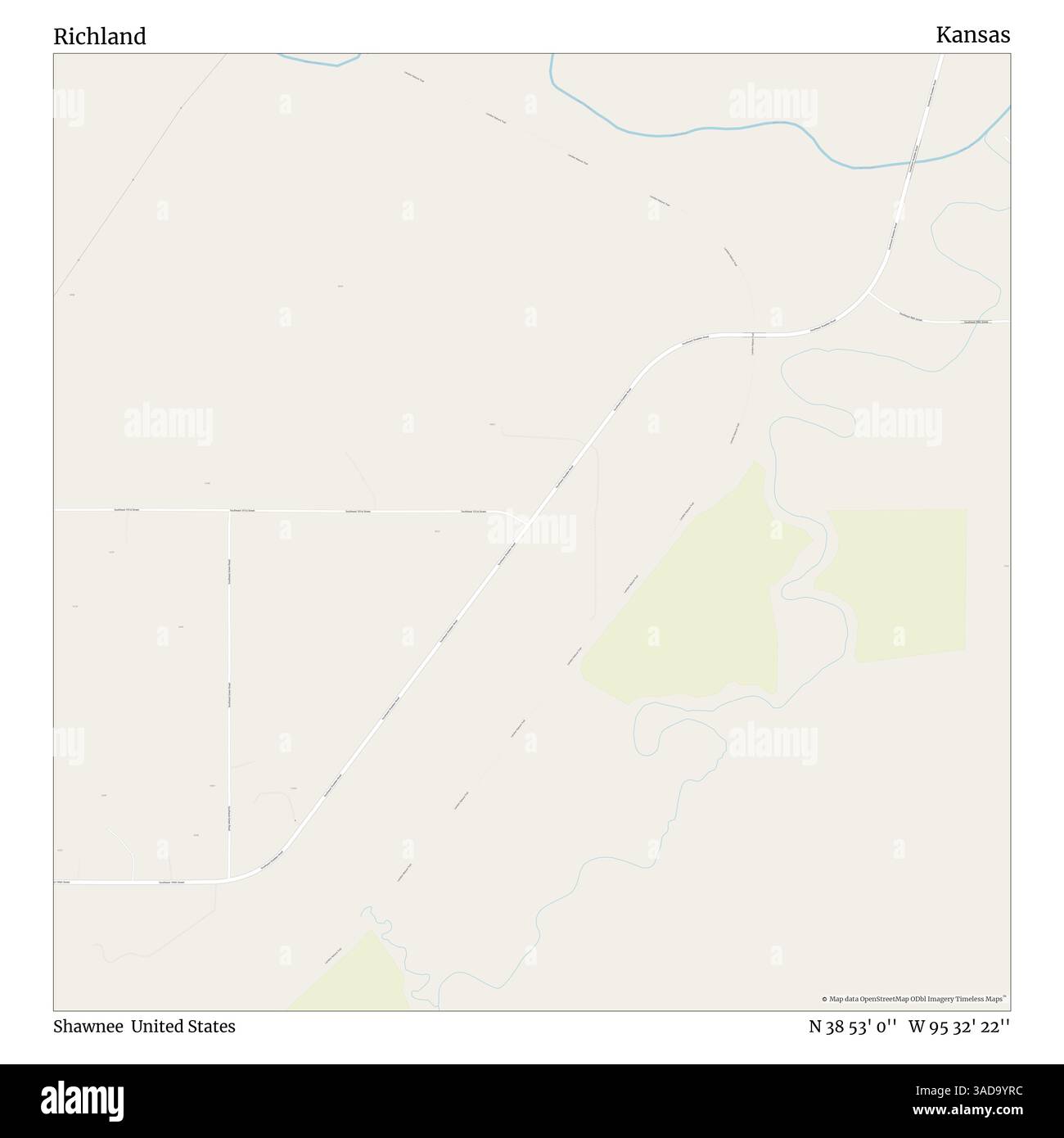 Richland, Shawnee, United States, Kansas, N 38 53' 0'', W 95 32' 22 ...