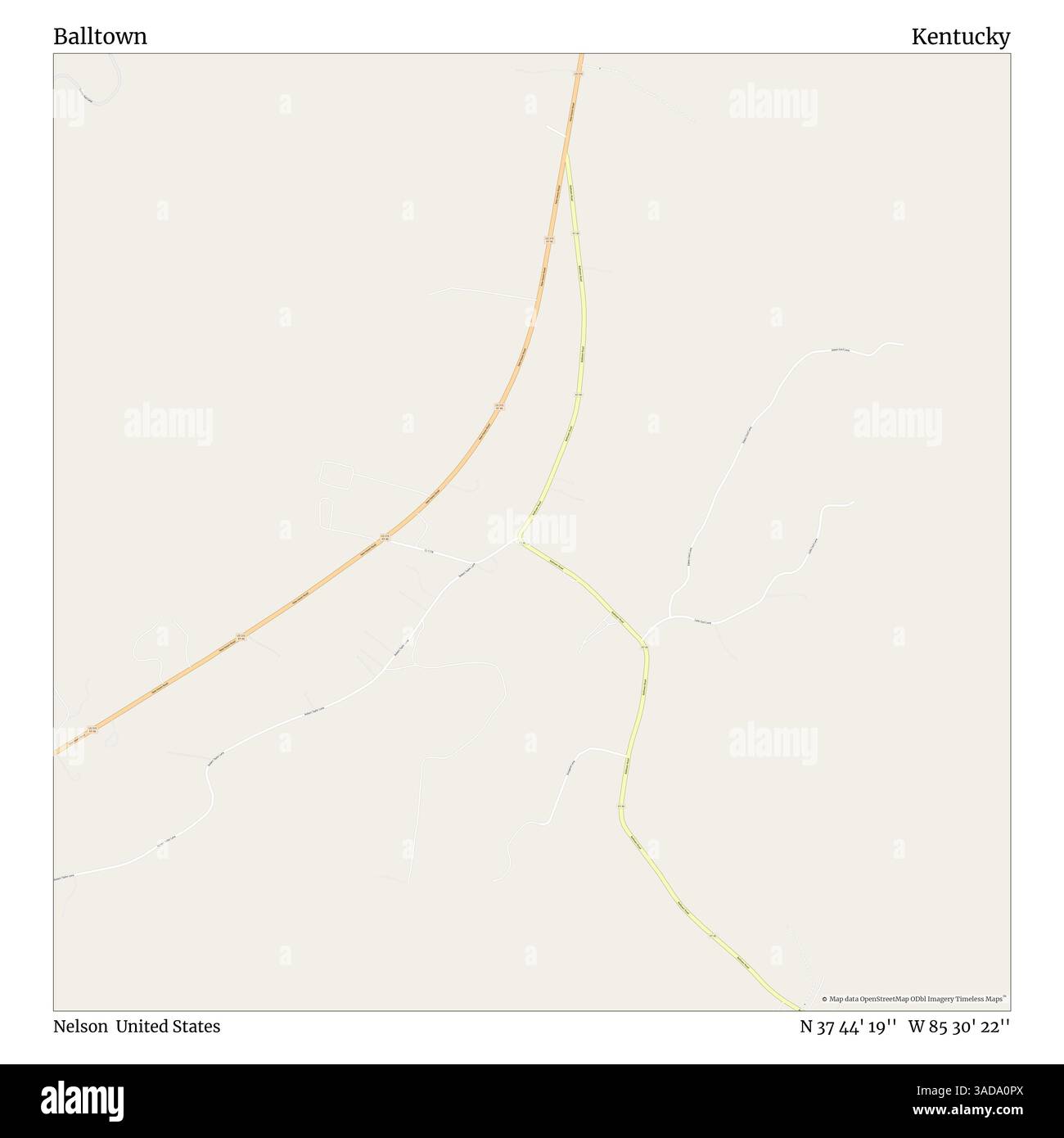 Balltown, Nelson, United States, Kentucky, N 37 44' 19'', W 85 30' 22 ...