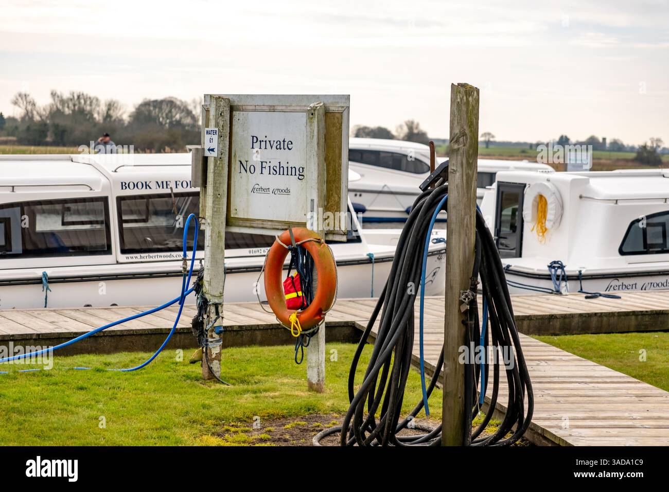 Potter Heigham, Norfolk, UK – March 25 2025. A Private No Fishing sign ...