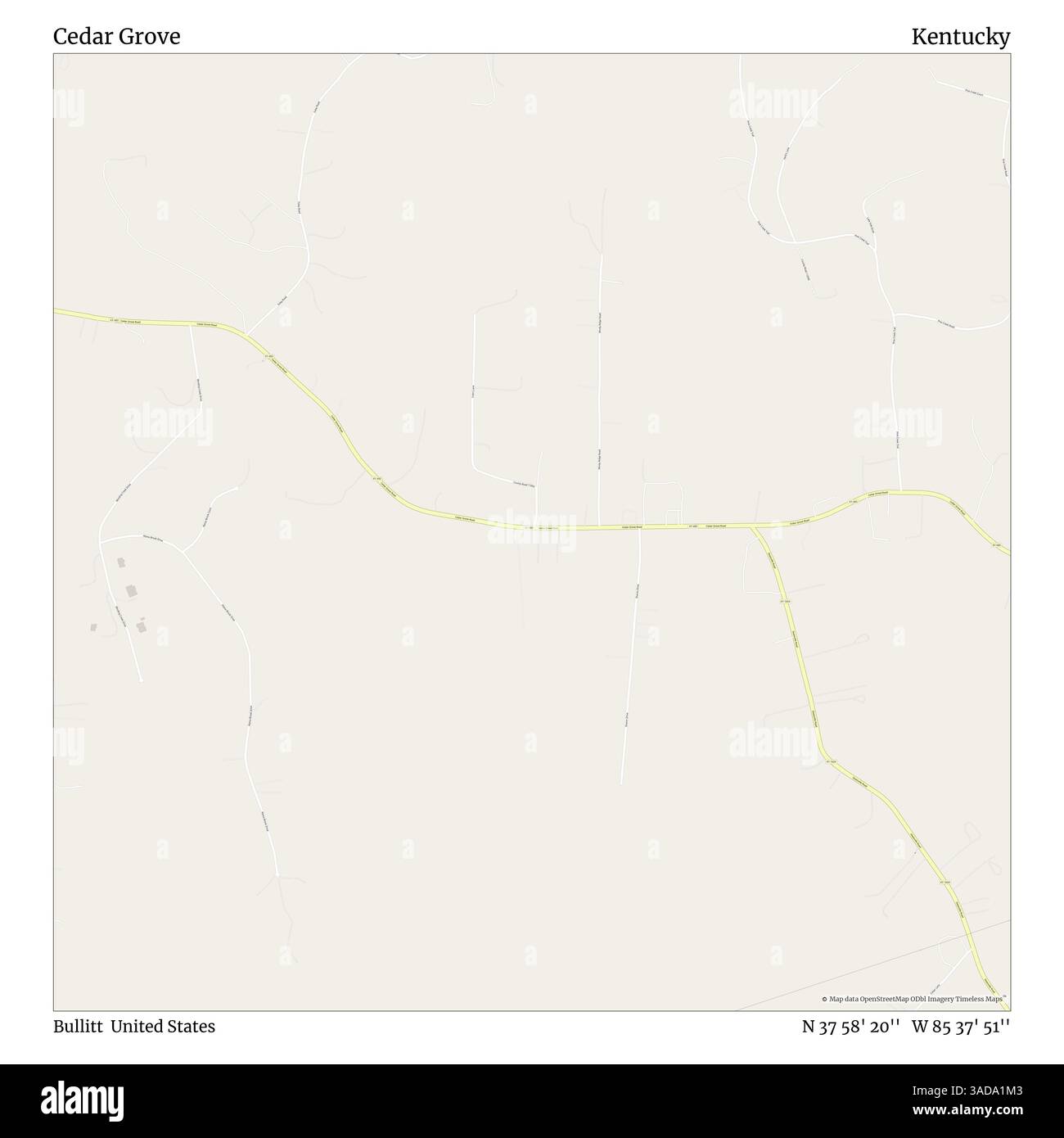 Cedar Grove, Bullitt, United States, Kentucky, N 37 58' 20'', W 85 37 ...
