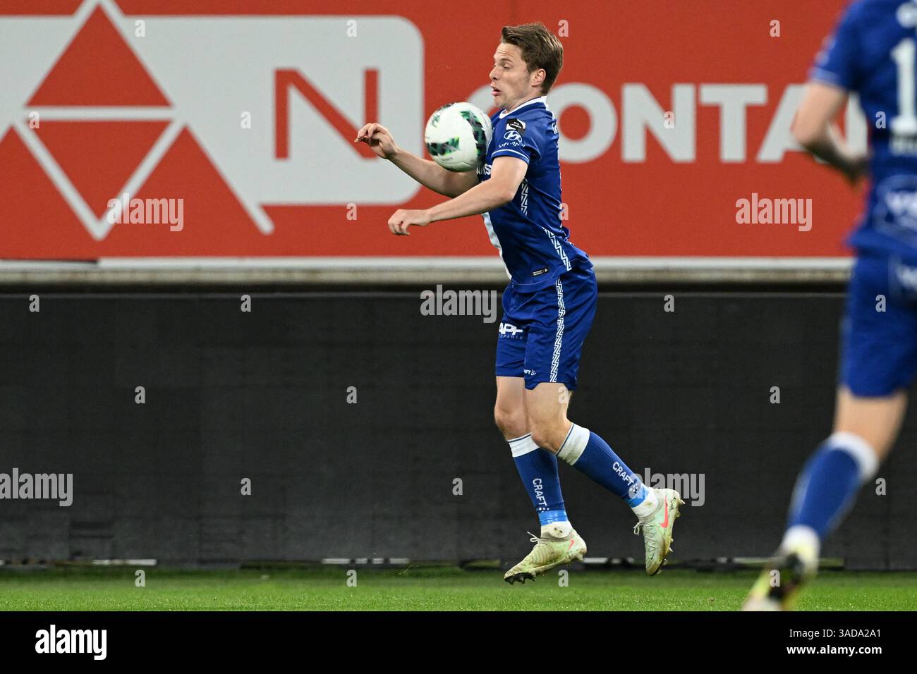 Gent, Belgium. 05th Apr, 2025. Matisse Samoise (18) of AA Gent pictured ...
