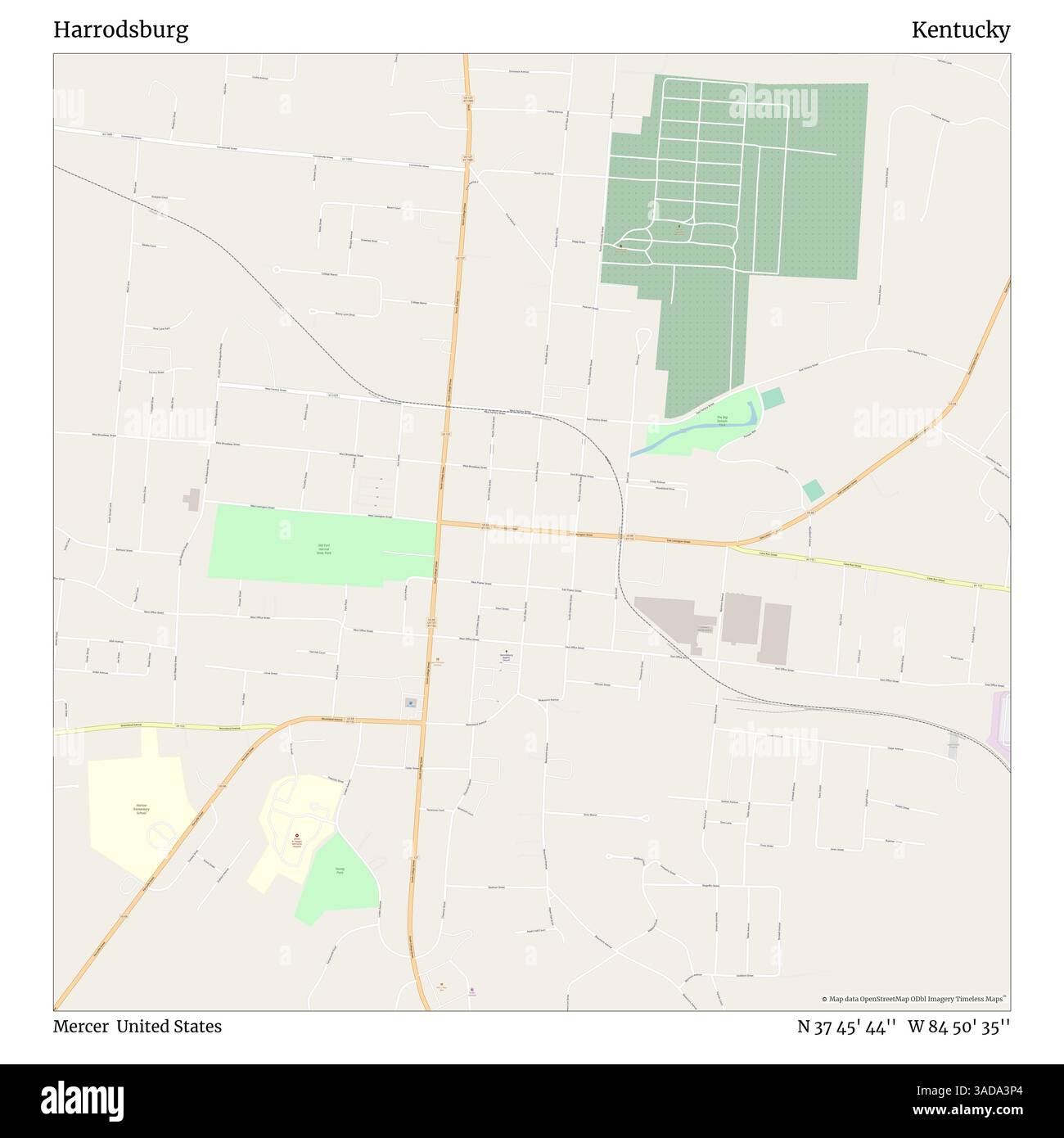 Harrodsburg, Mercer, United States, Kentucky, N 37 45' 44'', W 84 50 ...