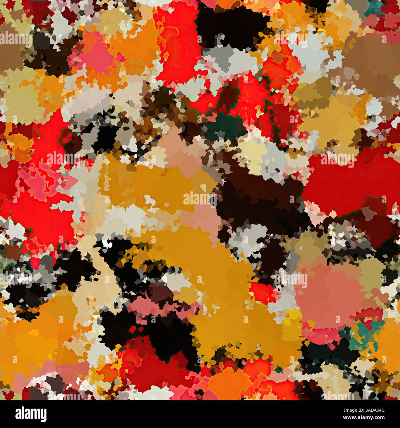 Abstract blotched random paint splatter seamless pattern. Dense grungy ...