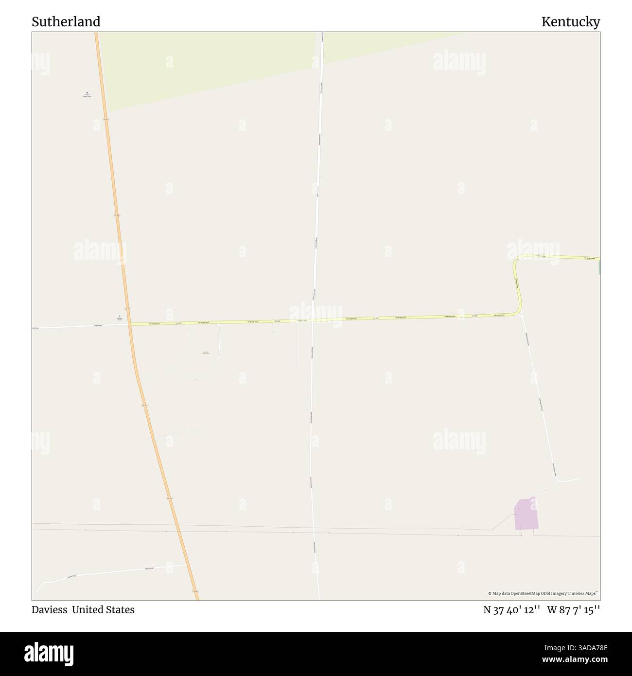 Sutherland, Daviess, United States, Kentucky, N 37 40' 12'', W 87 7' 15 ...