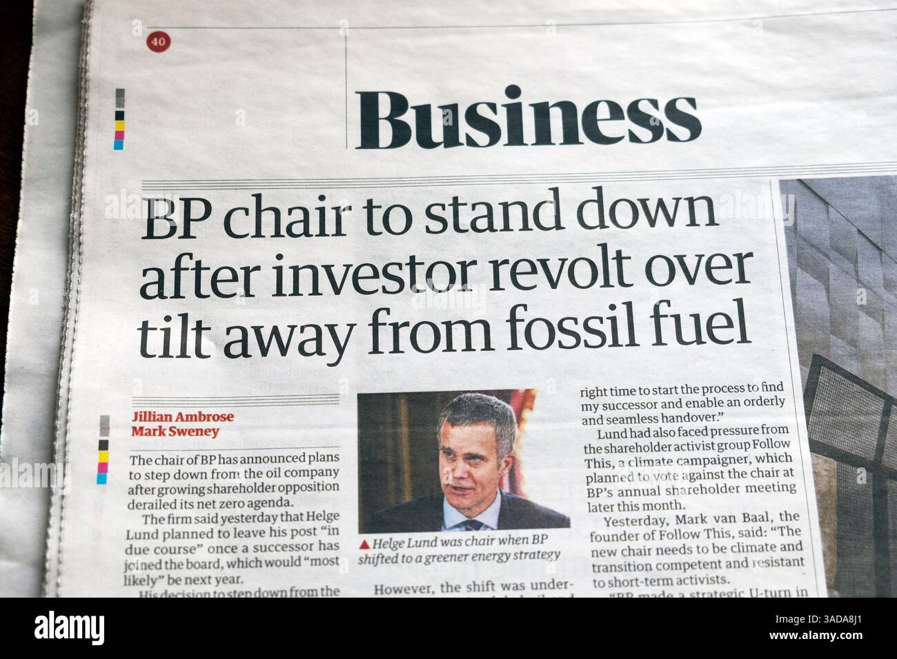 'BP chair to stand down after investor revolt over tilt away from ...