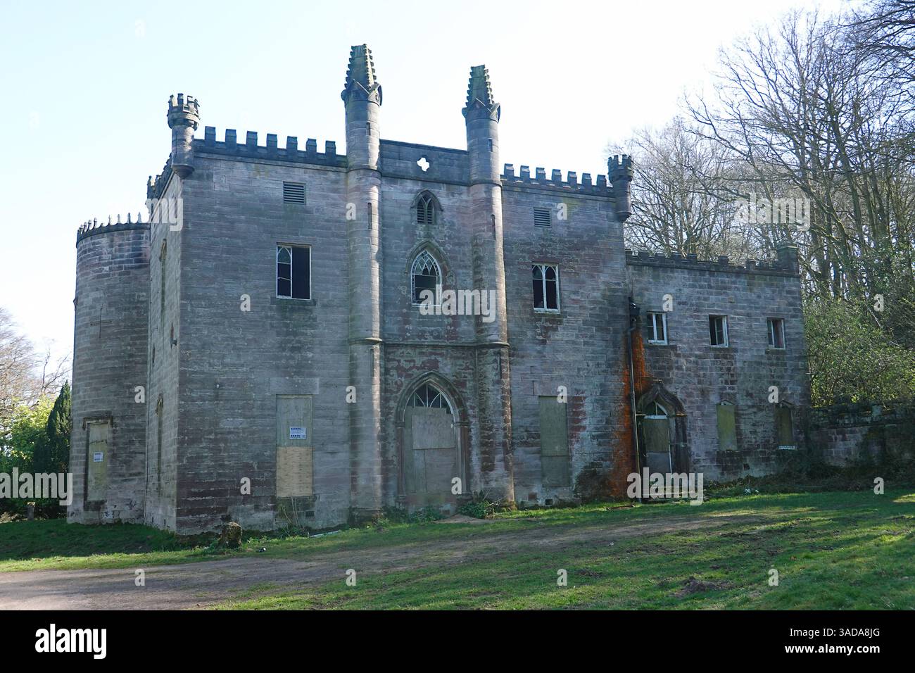 Cliffe Park Hall or Rudyard castle in Staffordshire on Rudyard lake ...