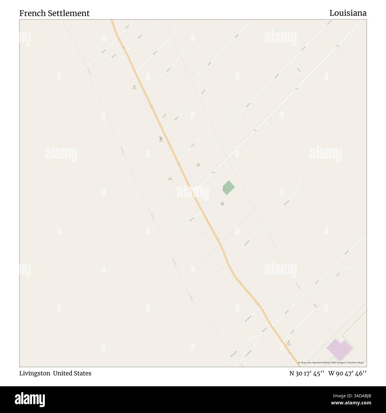 French Settlement, Livingston, United States, Louisiana, N 30 17' 45 ...