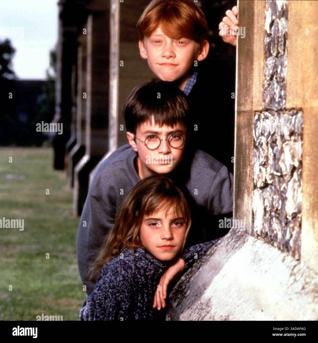 Actors DANIEL RADCLIFFE as Harry Potter, RUPERT GRINT as Ronald 'Ron' Weasley & EMMA WATSON as ...