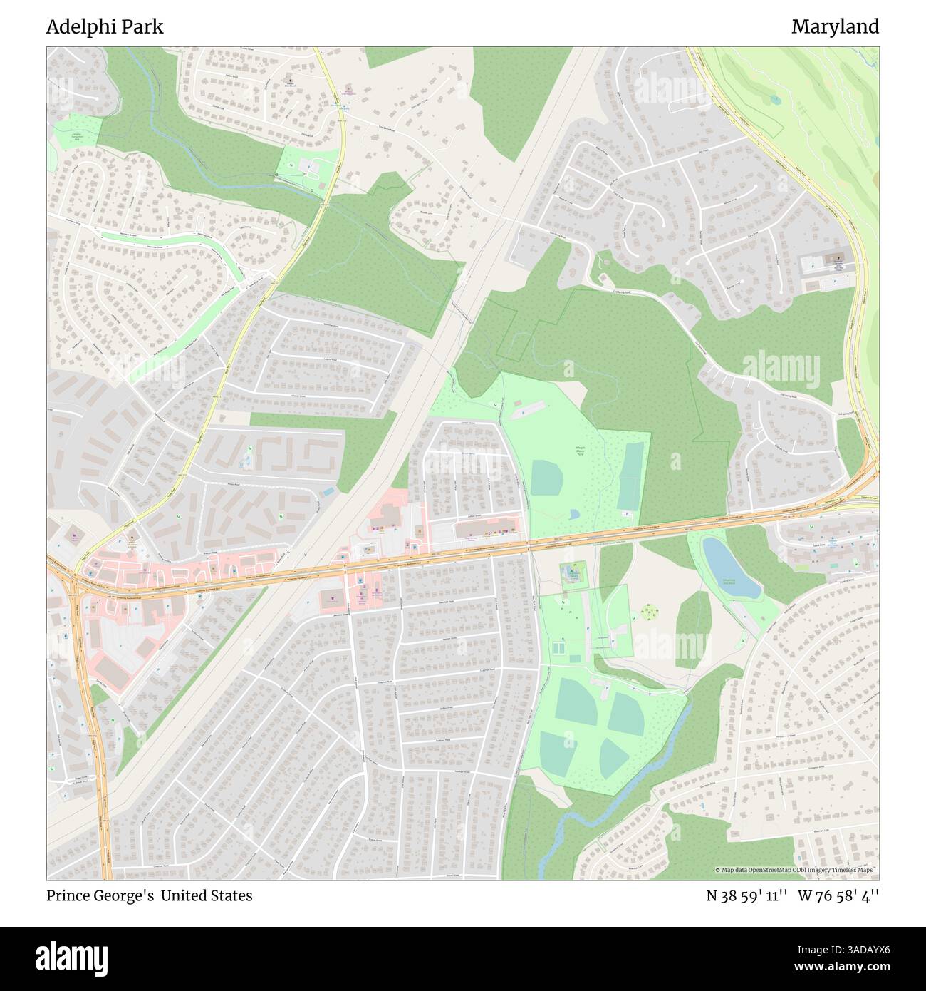 Adelphi Park, Prince George's, United States, Maryland, N 38 59' 11 ...