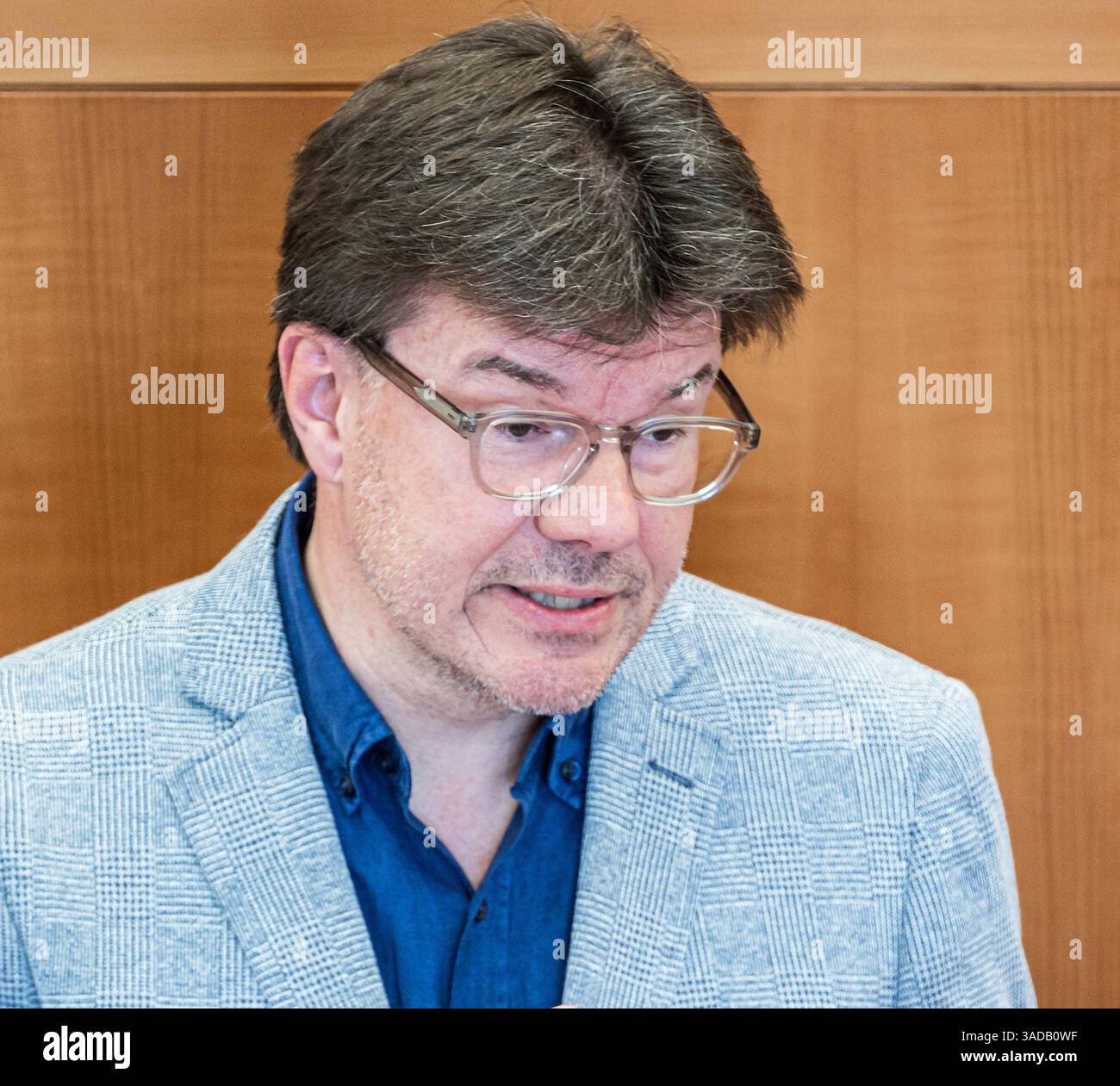 Sven Gatz Open VLD at the the plenary sitting of the Brussels Regional ...
