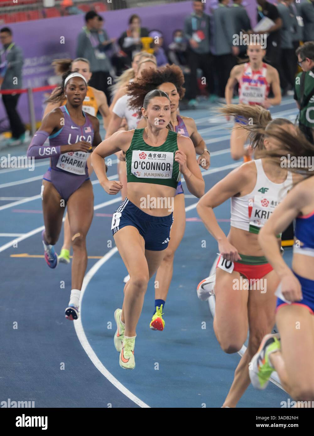 Kate O'Connor of Ireland competing in the 800m pentathlon at the World ...