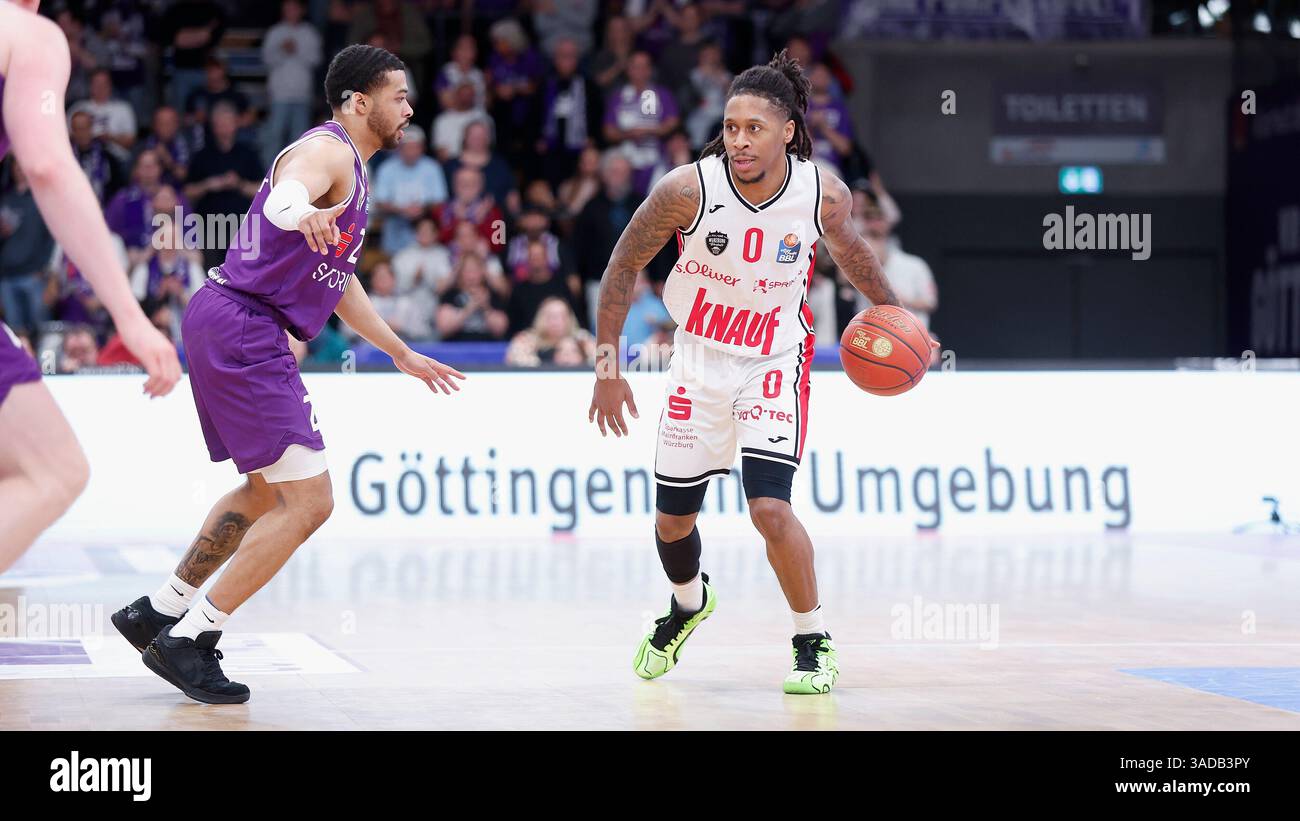 Goettingen, Deutschland. 05th Apr, 2025. Im Bild: v.li. Marcus Shaver ...