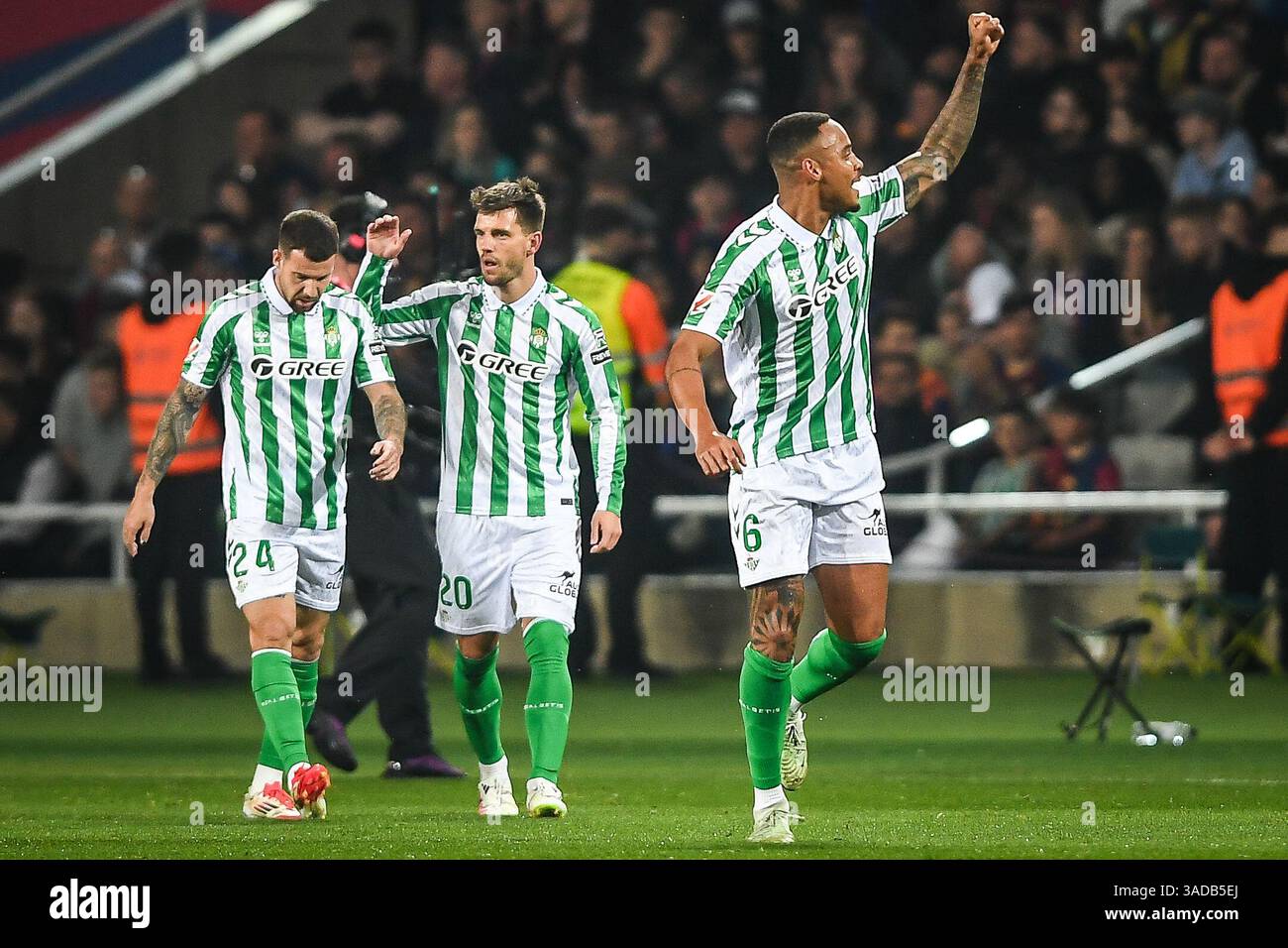 Natan BERNARDO DE SOUZA of Real Betis celebrate his goal with teammates ...