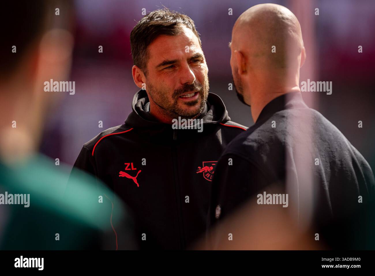 Leipzig, Germany. 05th Apr, 2025. Head coach Zsolt Low of RB Leipzig ...