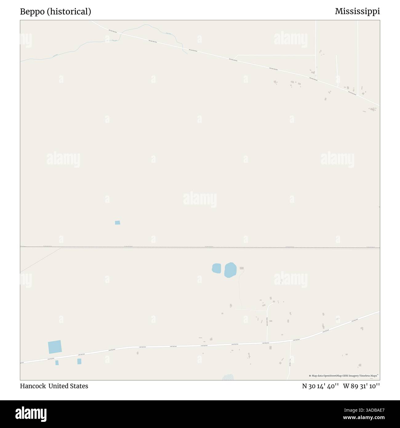 Beppo (historical), Hancock, United States, Mississippi, N 30 14' 40 ...