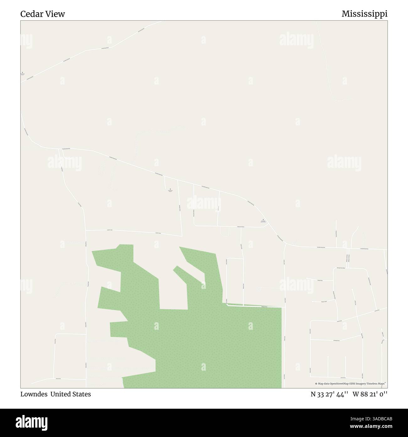 Cedar View, Lowndes, United States, Mississippi, N 33 27' 44'', W 88 21 ...