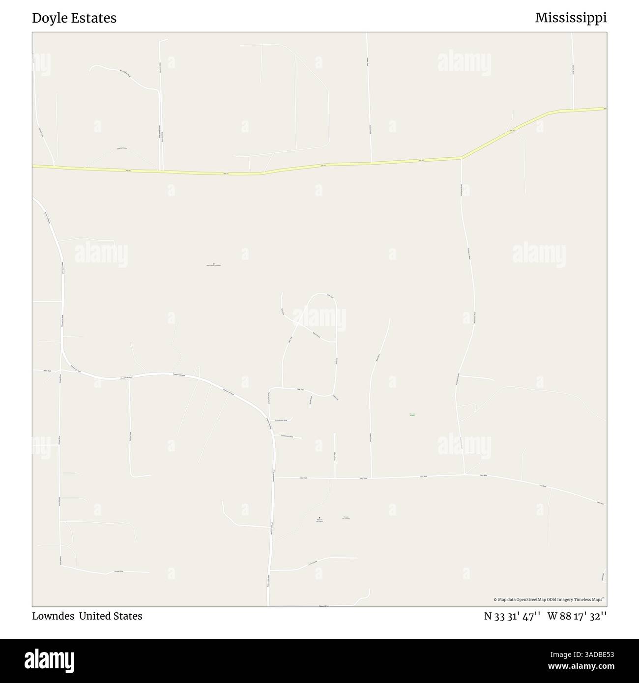 Doyle Estates, Lowndes, United States, Mississippi, N 33 31' 47'', W 88 ...