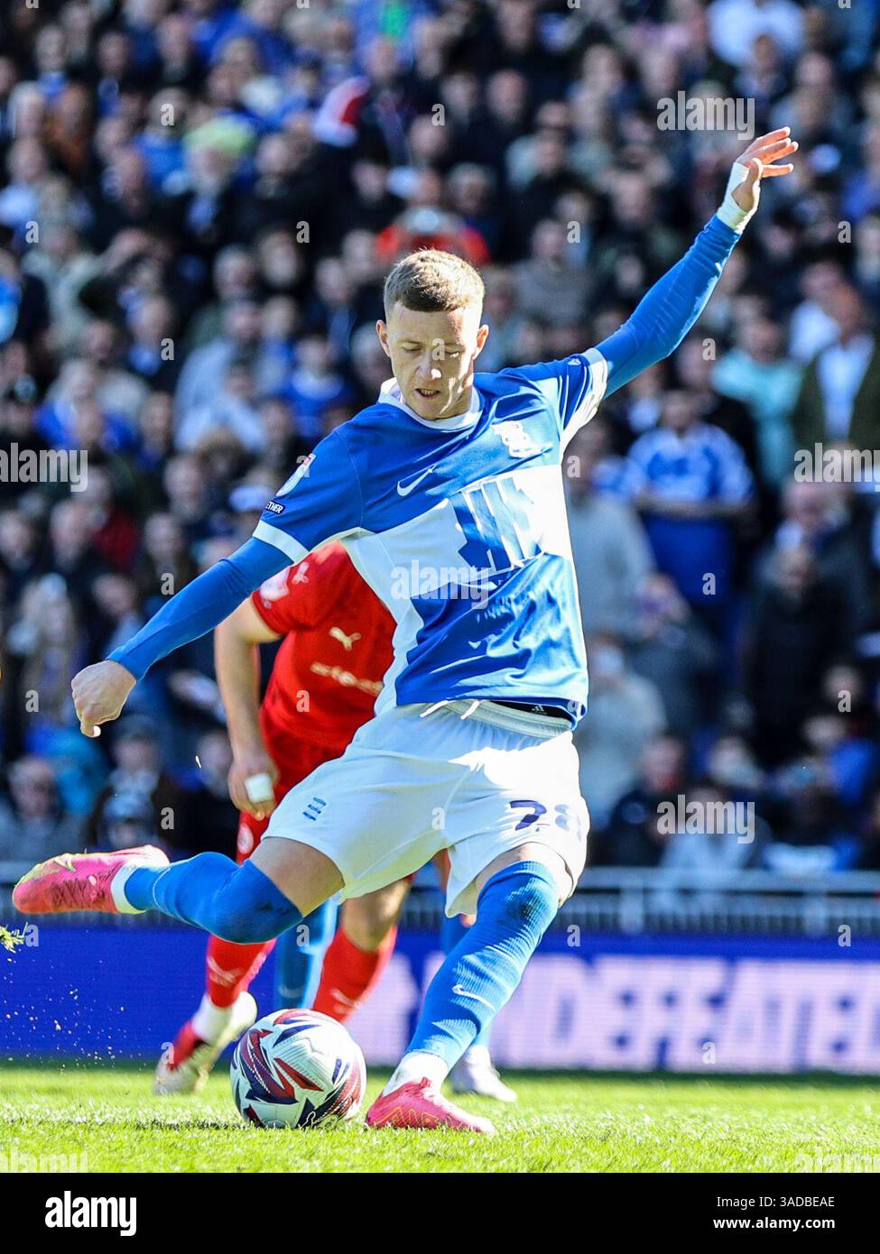 Birmingham, England, April 5th 2025: Jay Stansfield (28 Birmingham City ...