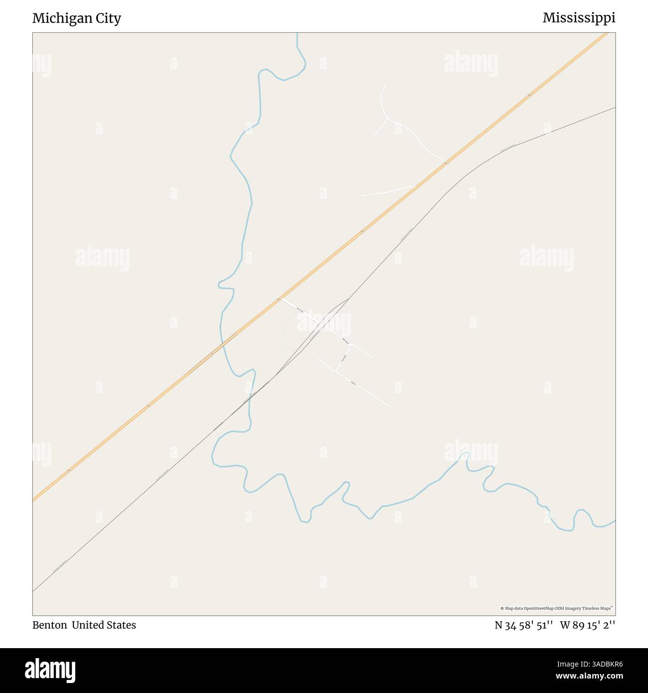Michigan City, Benton, United States, Mississippi, N 34 58' 51'', W 89 ...